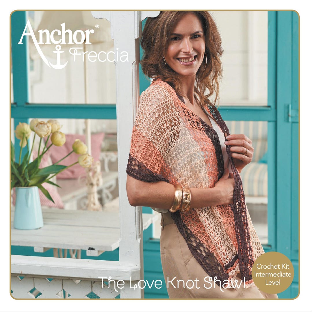 Anchor Crochet Kit, Crochet Stole Pattern, Crochet Shawl Kit, Crocheted ...