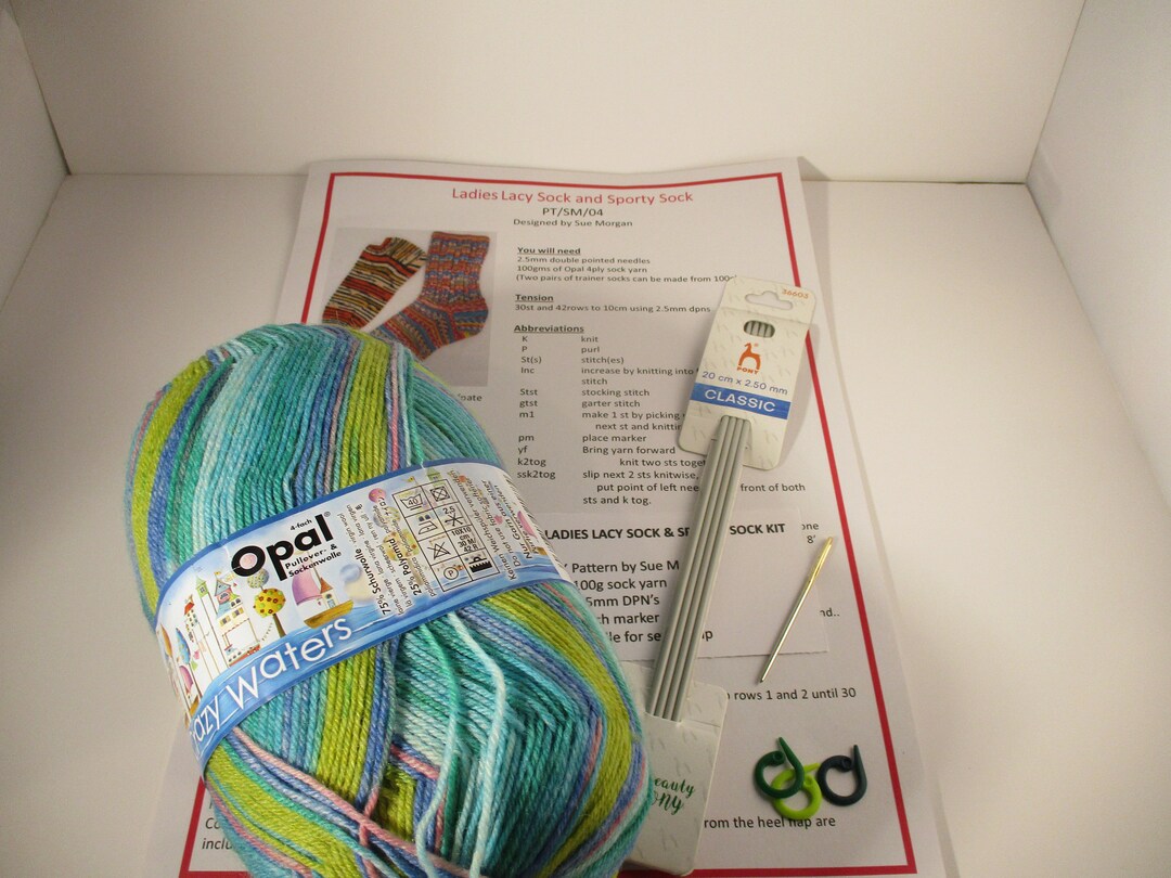 Knitting Kit, Sock Knitting Kit, Knitted Sports Socks, Knitters Gift ...