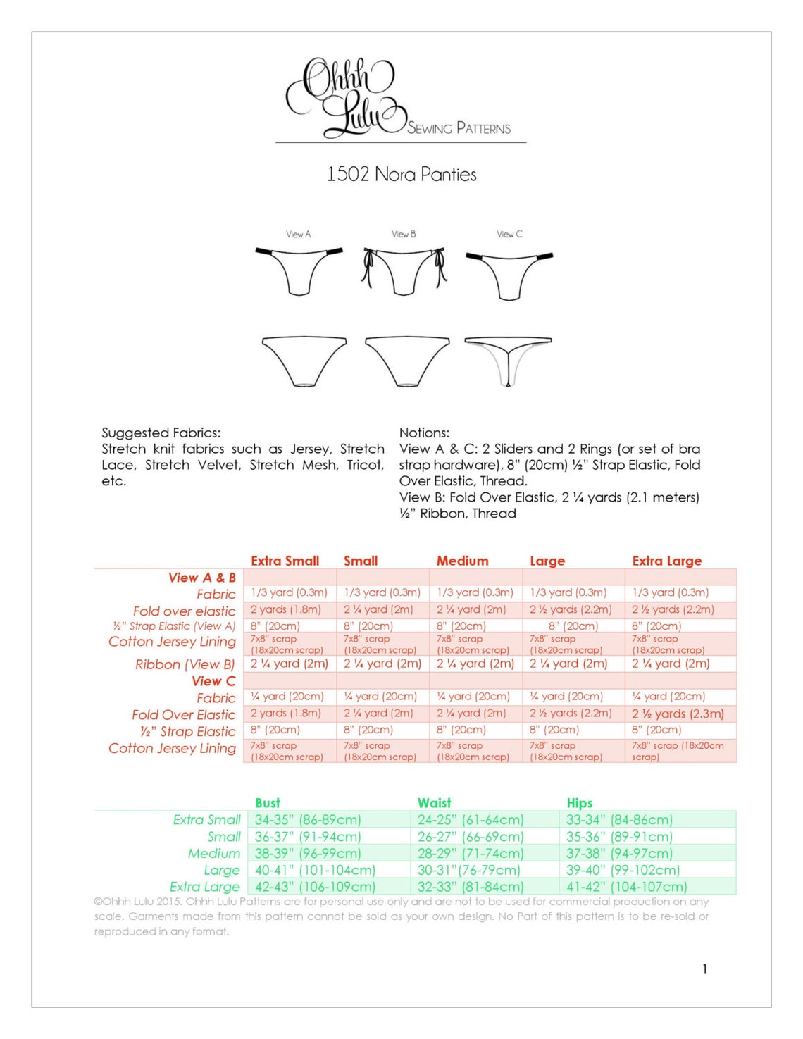 Lingerie Sewing Pattern Ohhh Lulu 1502 Nora Adjustable and - Etsy