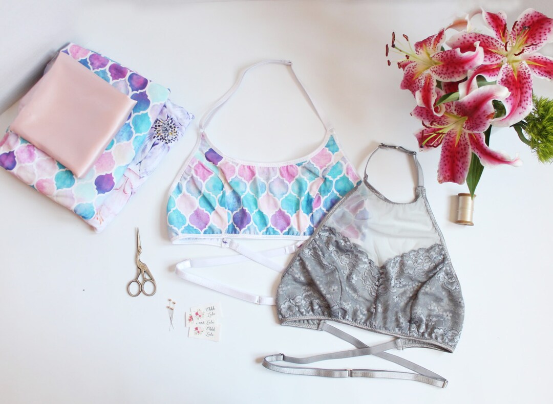 Amber Halter Bra Sewing Pattern With Wrap Strap Detailing PDF Instant ...