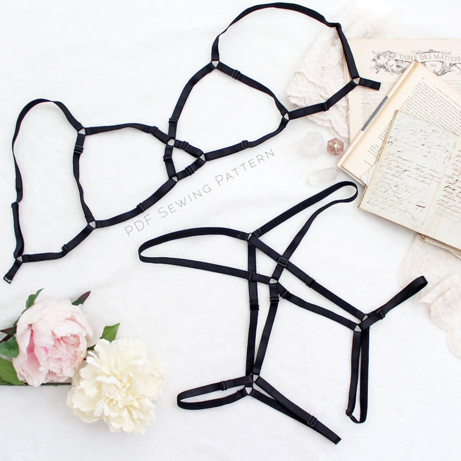 PDF Tutorial Tundra Cage Lingerie Set Ouvert Bralette Panties - Etsy