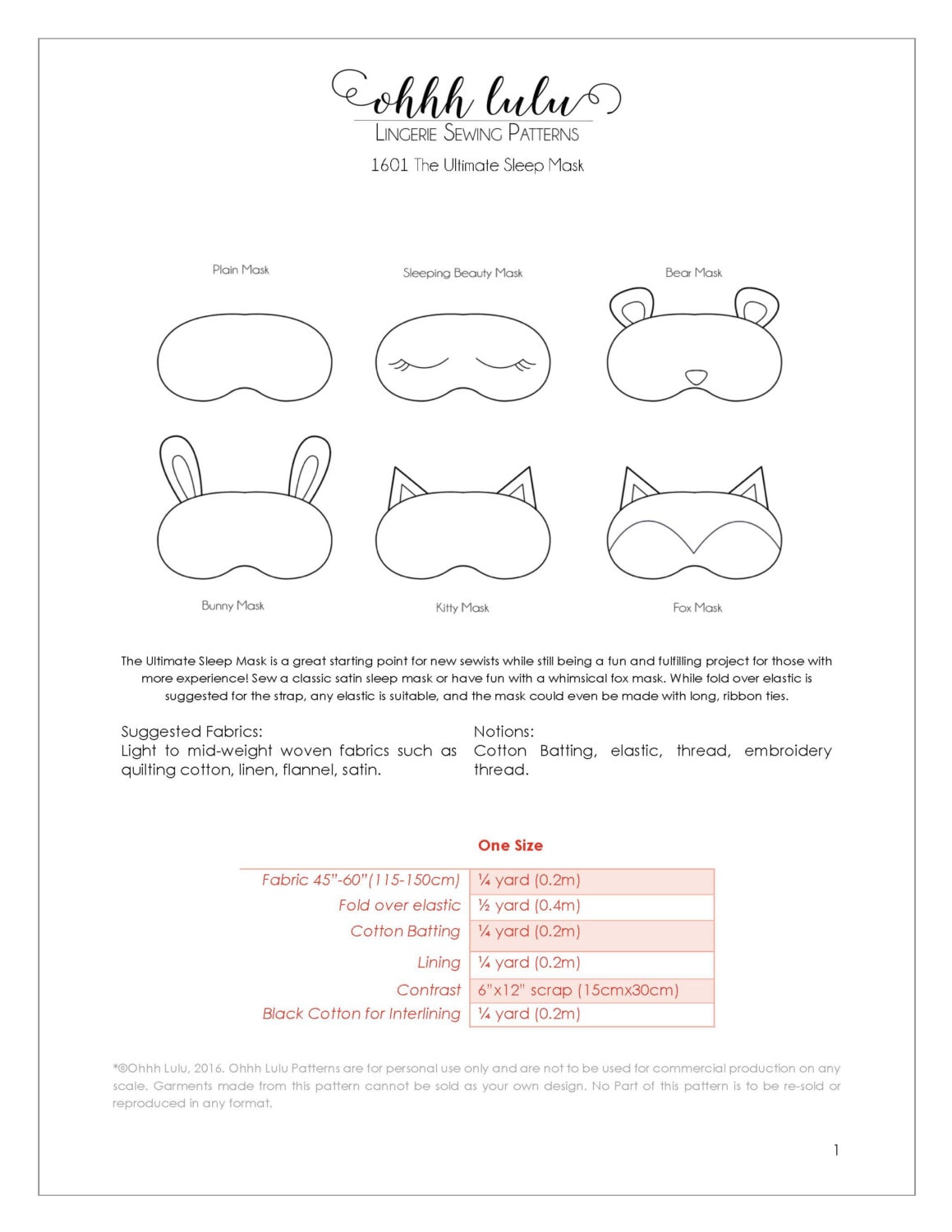The Ultimate Sleep Mask Sewing Pattern and Tutorial | Etsy