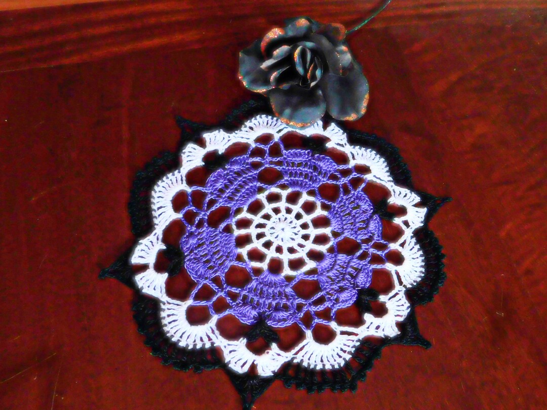 Purple Poison Apple Crochet Doily for Halloween and Fantasy Gothic Home ...