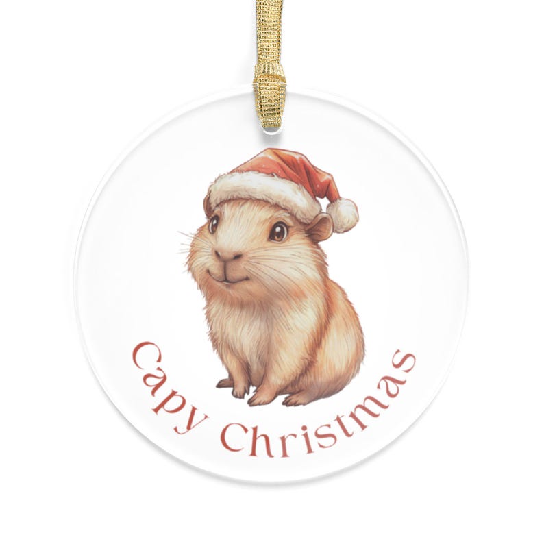 Capybara Christmas Acrylic Ornament Cute Santa Hat Design Festive ...