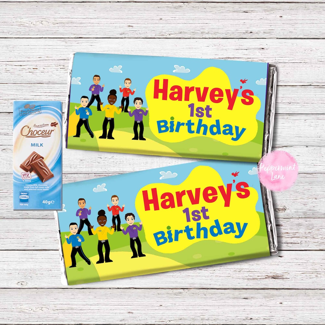 Personalised New WIGGLES Chocolate Aldi Wrappers Birthday Party Favour ...