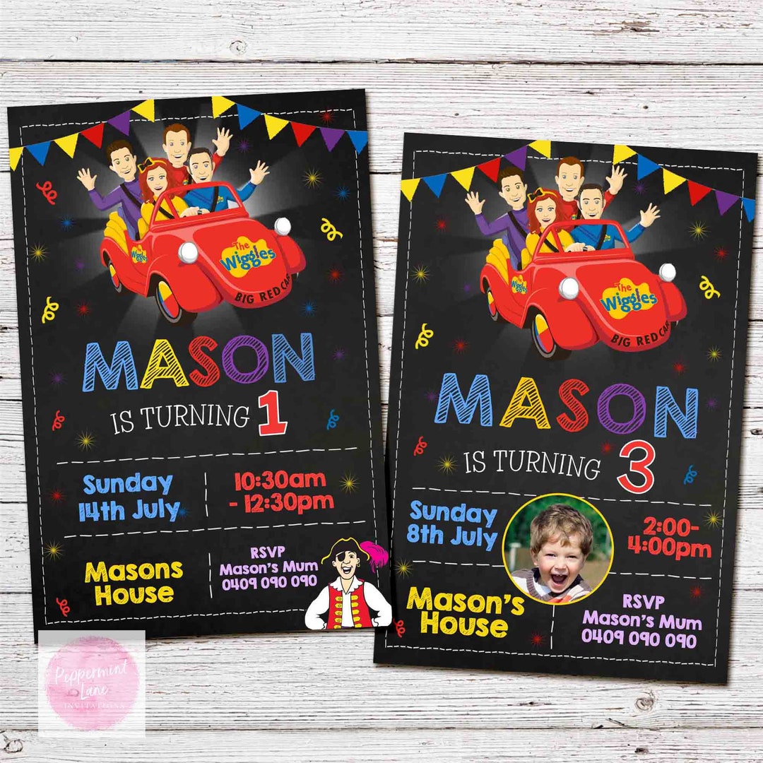 Personalised Digital THE WIGGLES Birthday Party Invitation, Digital ...