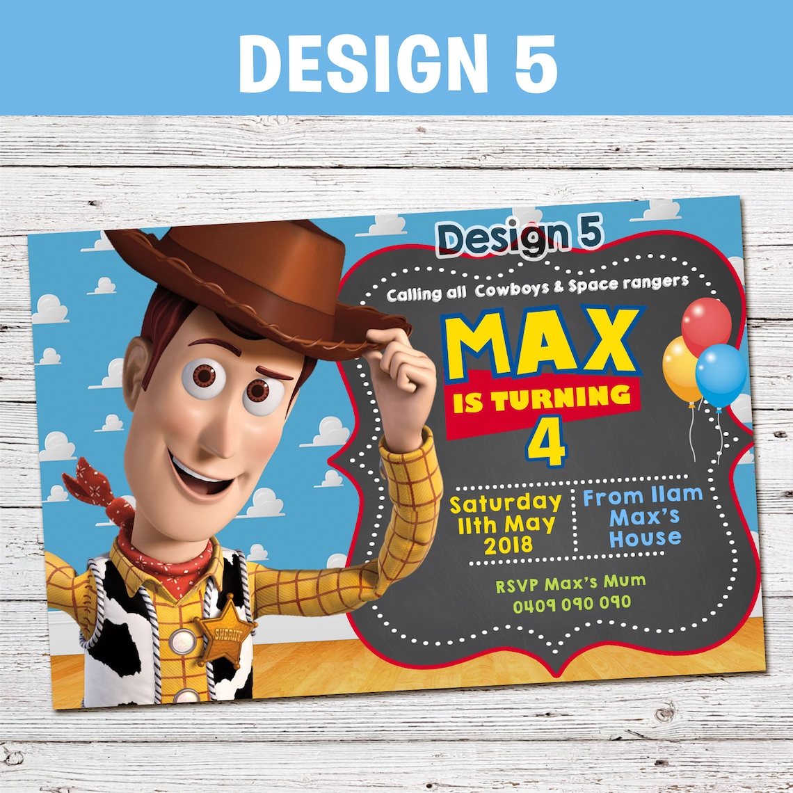 Personalised Digital TOY STORY Birthday Party Invitation | Etsy