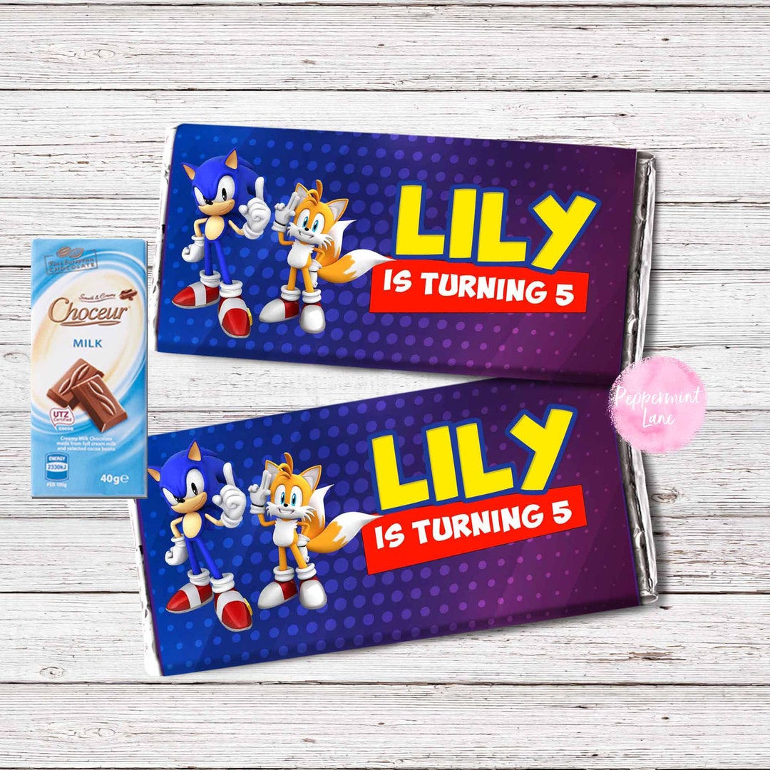 Personalised SONIC Chocolate Aldi Wrappers Birthday Party - Etsy
