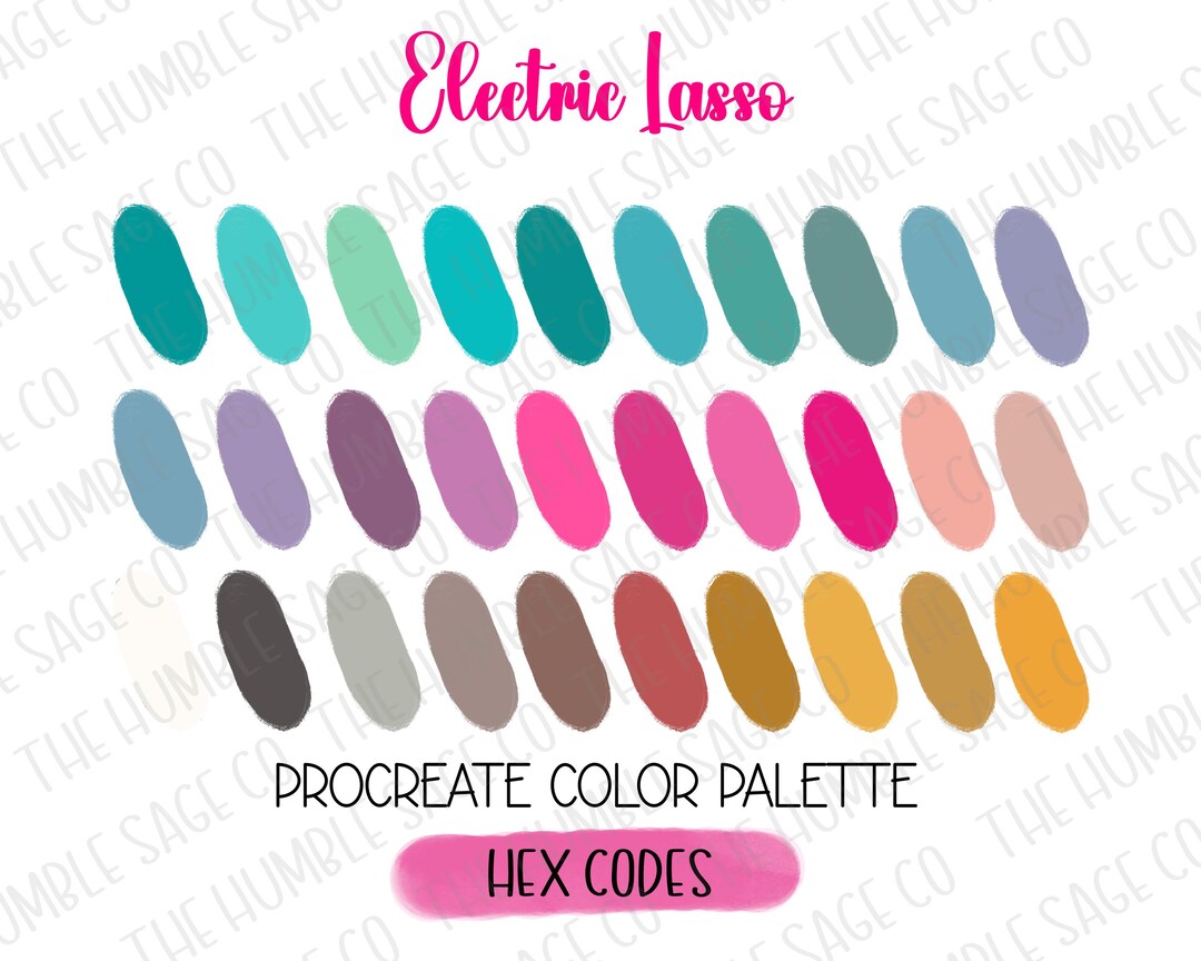 Electric Lasso – Neon Procreate Color Palette | 30 Vibrant Western Pop ...
