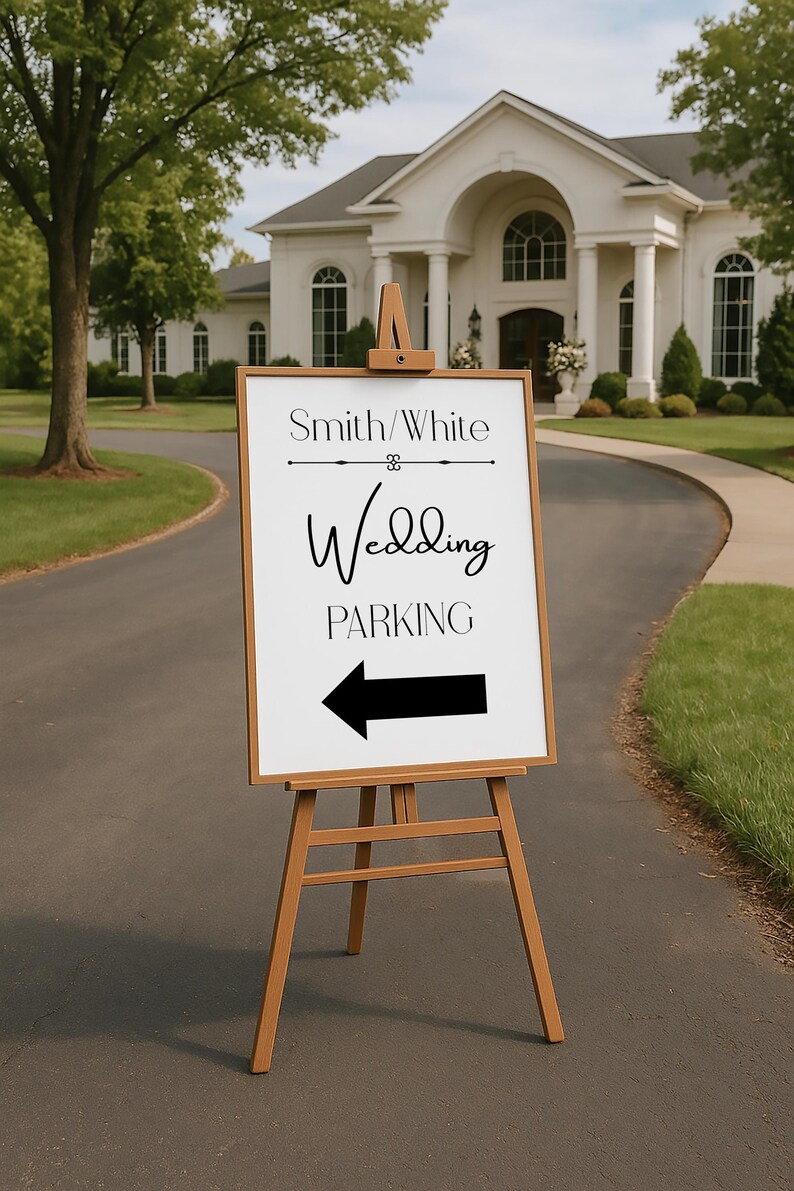 Black & White Minimalist Wedding and Reception Signs Bundle. Canva ...