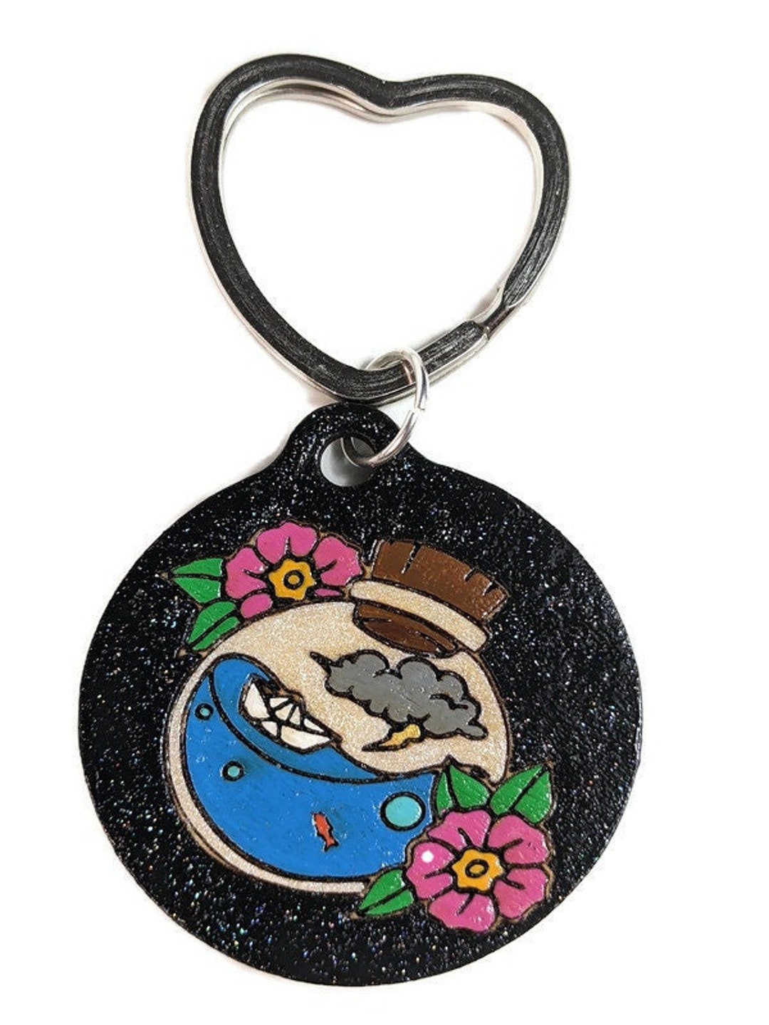 Paper Boat in Glass Bottle Keychain Sparkle - Etsy