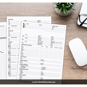 Ultimate Individual Genealogy Worksheet PDF Pack A4 US Letter Fillable ...