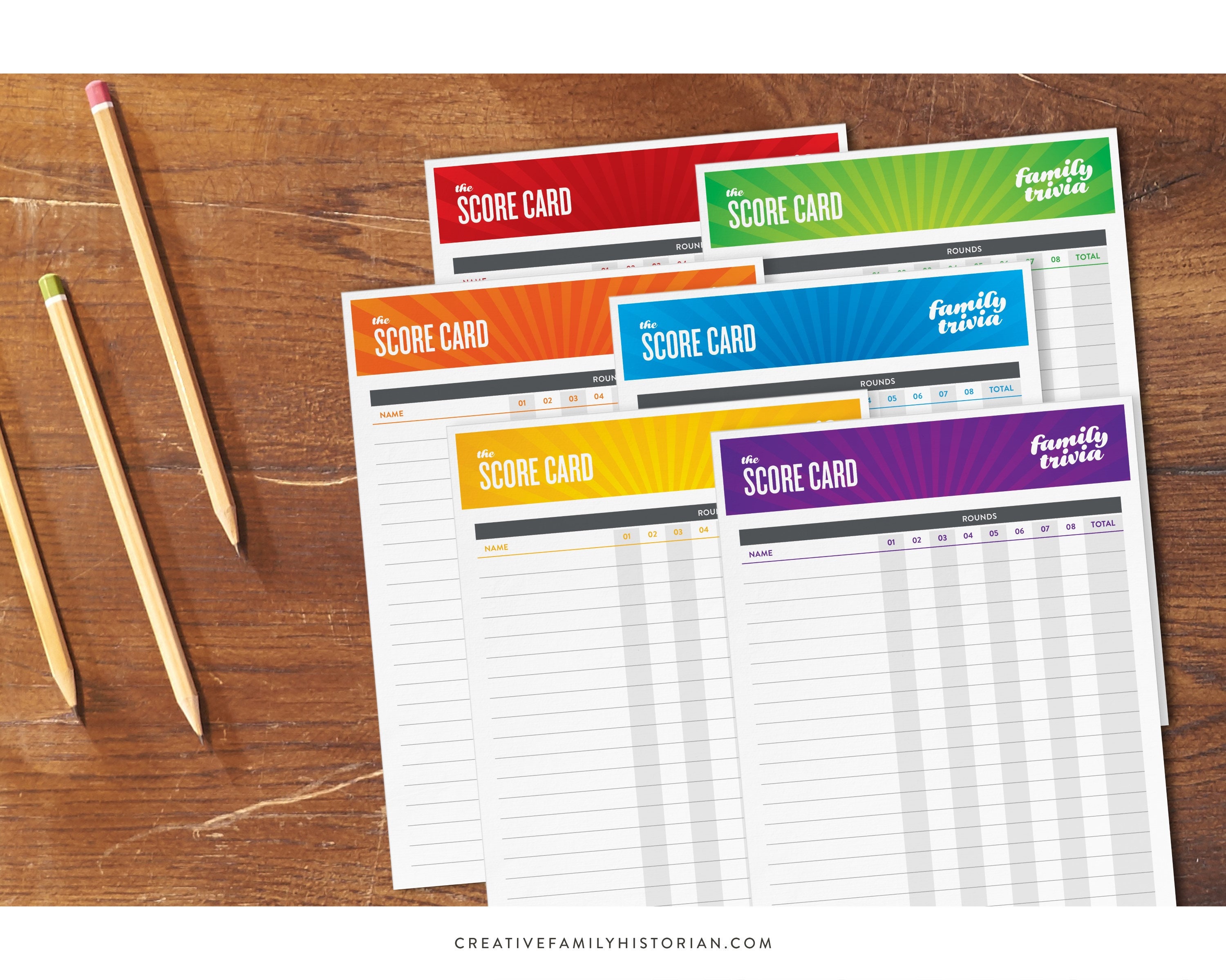 Trivia Score Card Printable for Genealogy Party Games Family | Etsy Canada