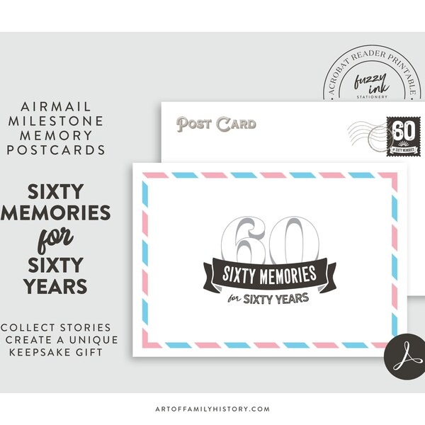 Milestone Birthday Memory Postcards - Etsy