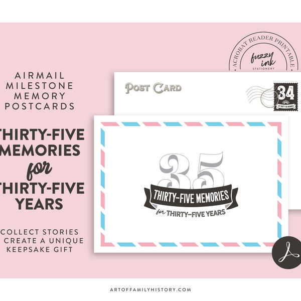 Milestone Birthday Memory Postcards - Etsy