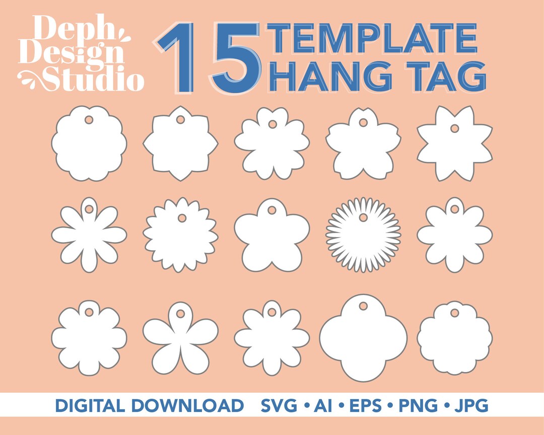 Flower Hang Tag Template – 15 Printable Gift Tag Designs (digital ...