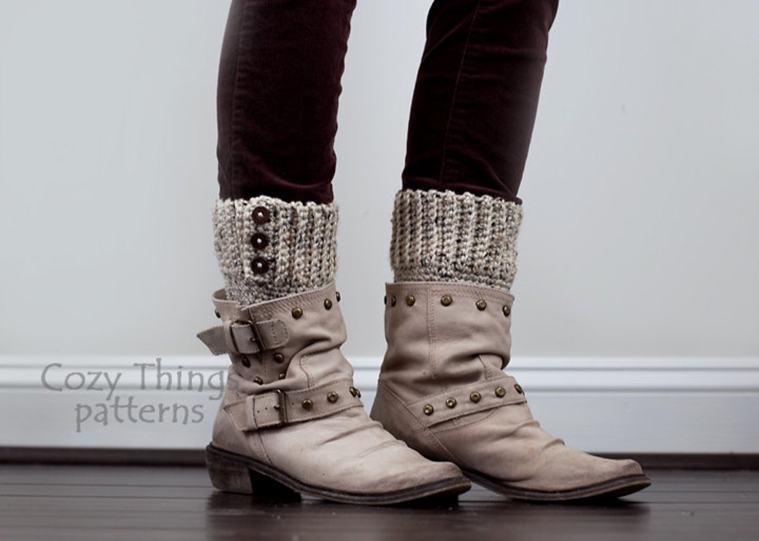 Crochet Pattern #008 - Women Ribbed Boot Cuffs, Leg Warmers - Pdf ...