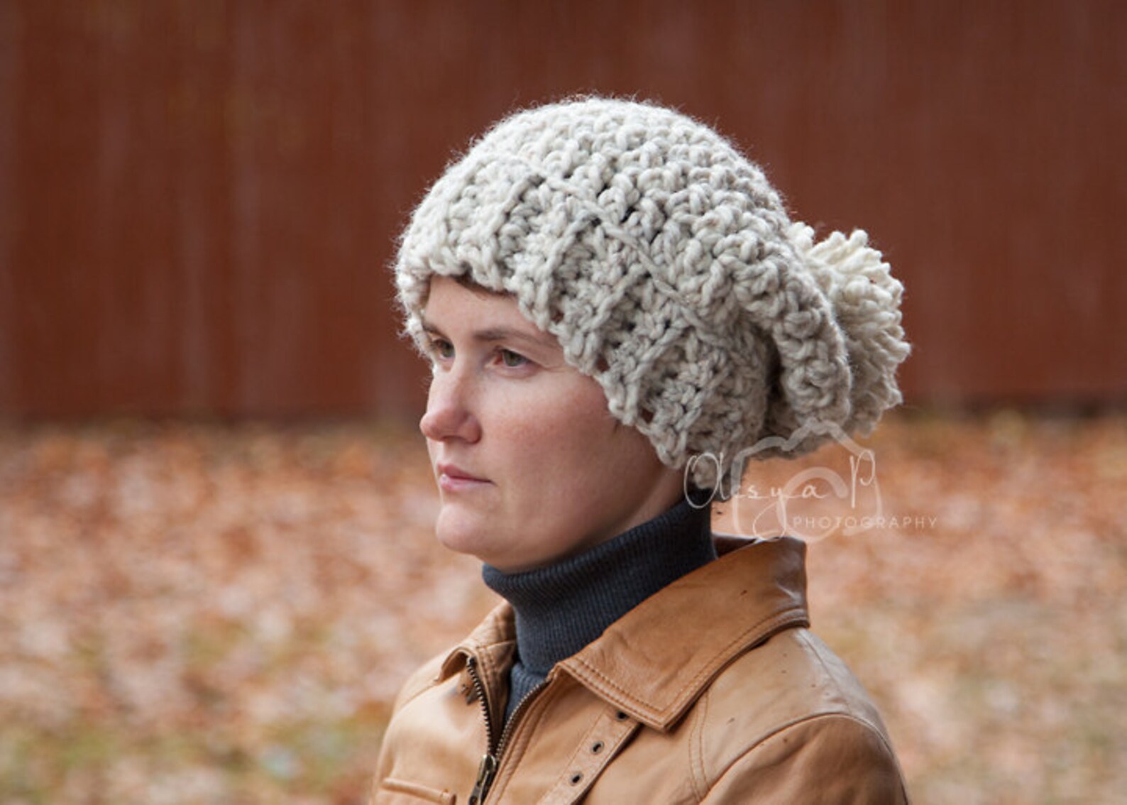 Crochet Pattern 036 Chunky Slouchy Hat With Pompom and Cowl | Etsy