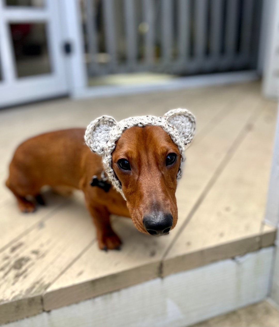 Crochet Pattern #082 - Dog Bear Snood, Dog Ear Warmer, Dog Hood - Pdf Tutorial - Etsy