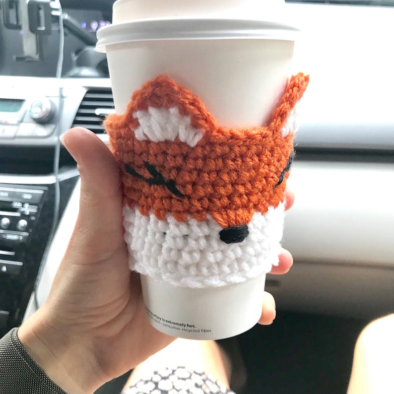 Crochet Pattern 051 Fox Cozy Coffee Cup Crochet Fox Coffee | Etsy