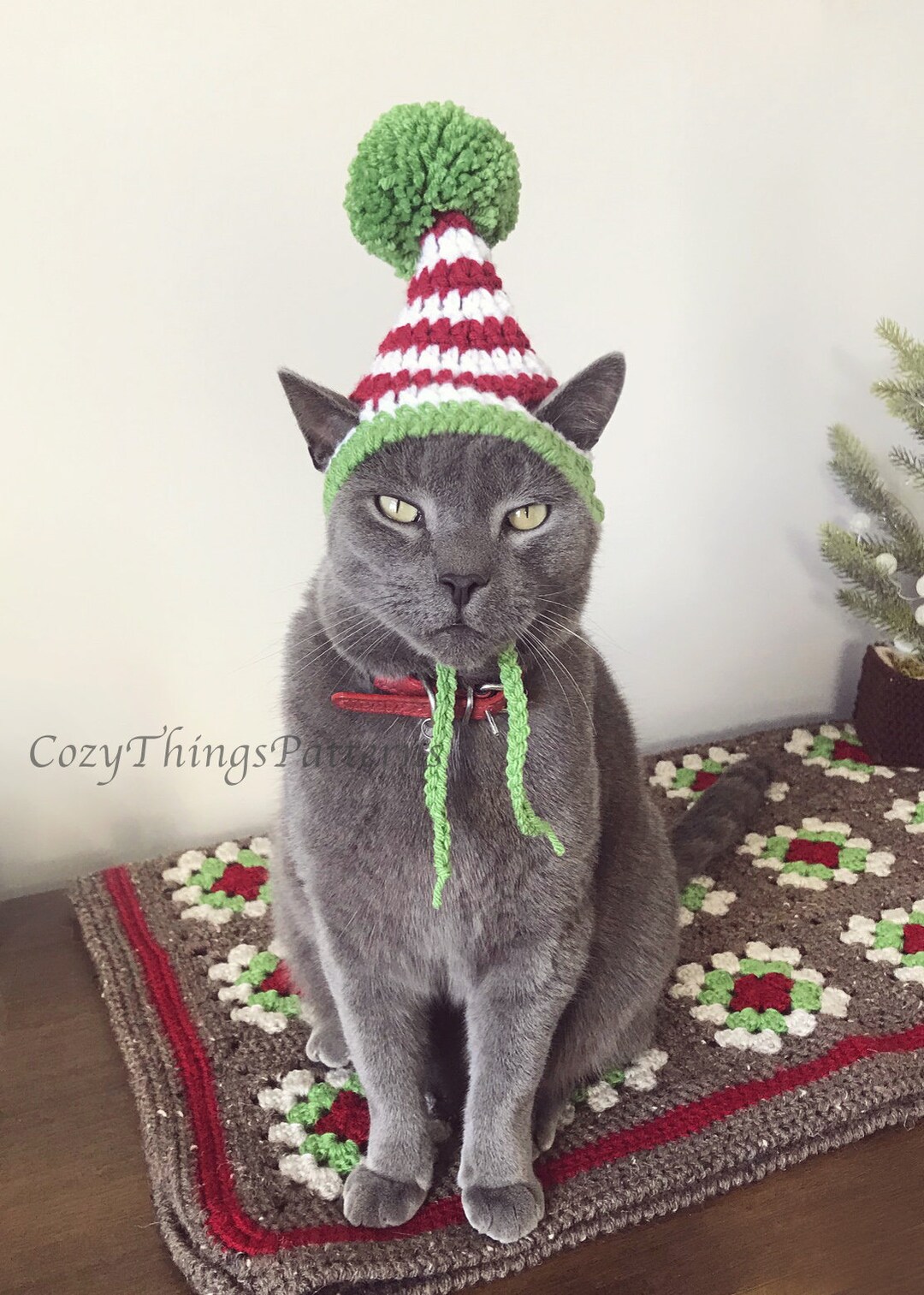 Cat Small Dog Christmas Elf Hat, Dog Santa Hat, Christmas Cat Costume ...