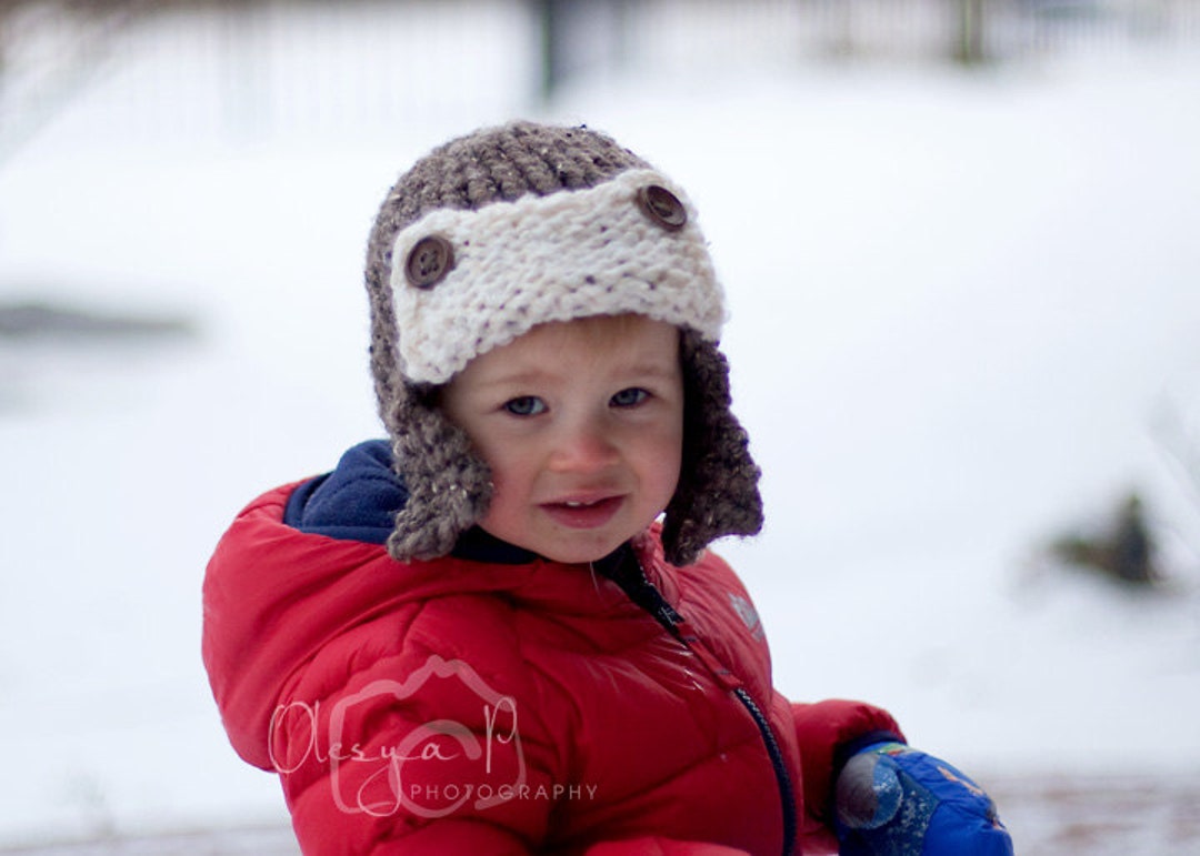 Knitting Pattern #010 - Chunky Aviator Hat, Easy Knit Aviator Hat ...