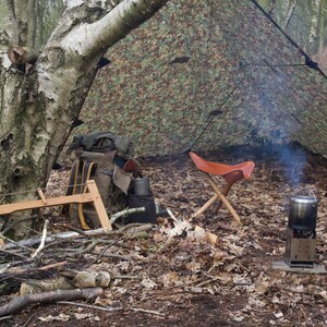 Bushcraft Tripod Leather and Oak Stool - Etsy