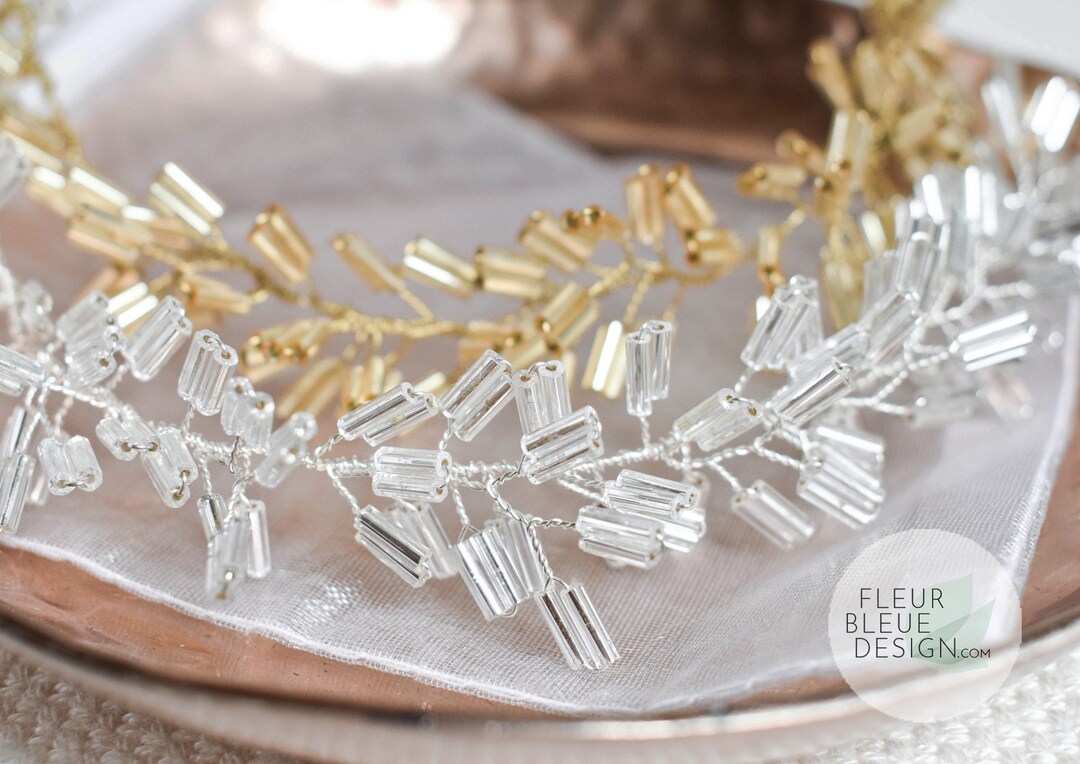VIVIEN Wedding Hair Tendril Bridal Hair Wire Silver - Etsy