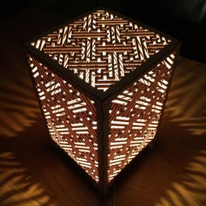 Sayagata Geometric Pattern Shadow Lamp. - Etsy
