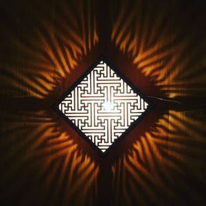 Sayagata Geometric Pattern Shadow Lamp. - Etsy