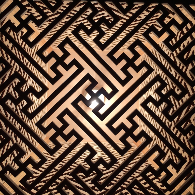 Sayagata Geometric Pattern Shadow Lamp. - Etsy