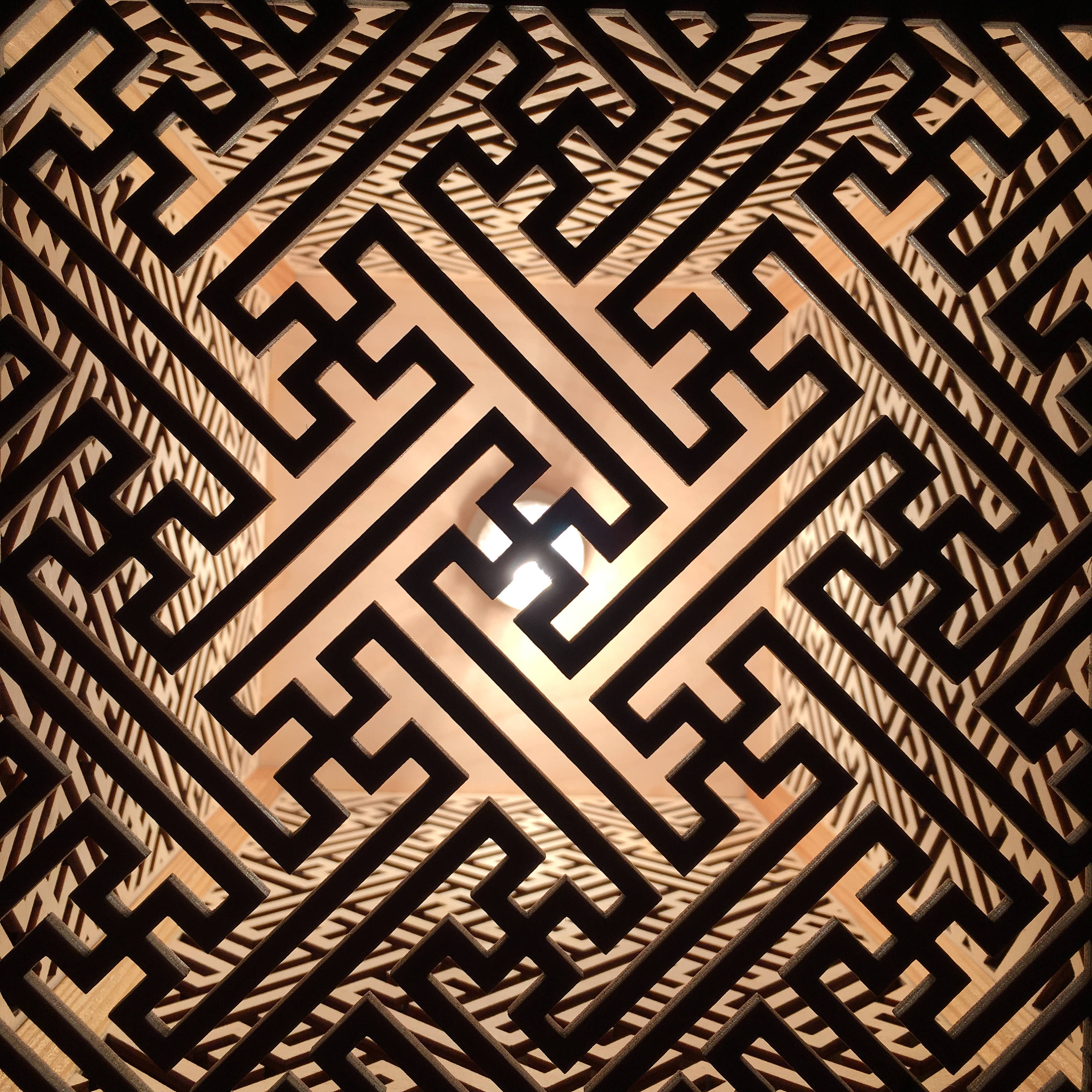 Sayagata Geometric Pattern Shadow Lamp. - Etsy