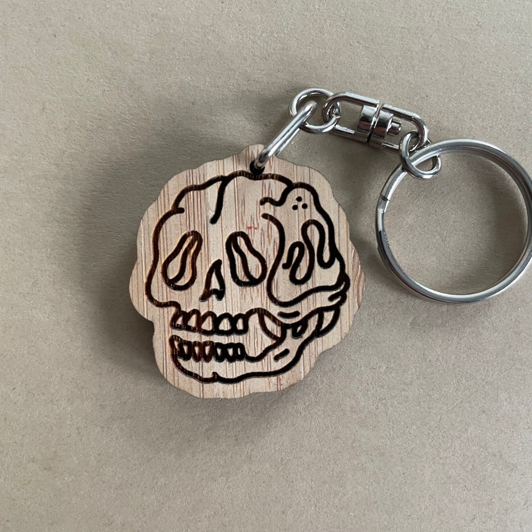 Tattoo Style Skull Keychain - Etsy