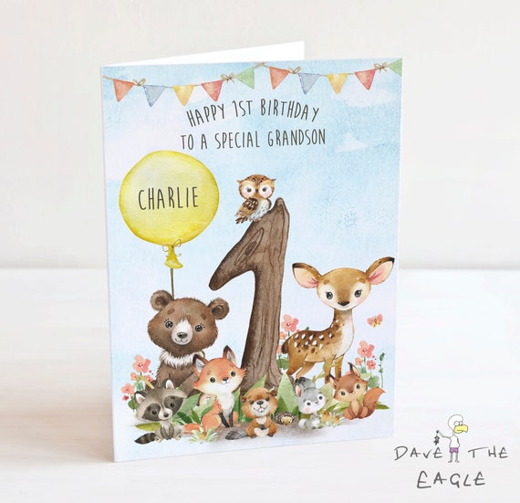 Woodland Animal Birthday Card A5 Cute Little Forest - Etsy