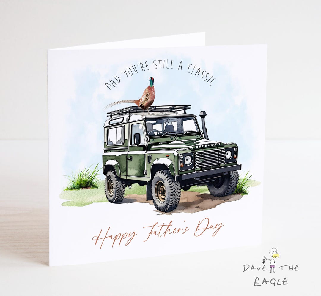 Classic Land Rover Father's Day Card, Gamekeeper, Farming, Hunting, for ...