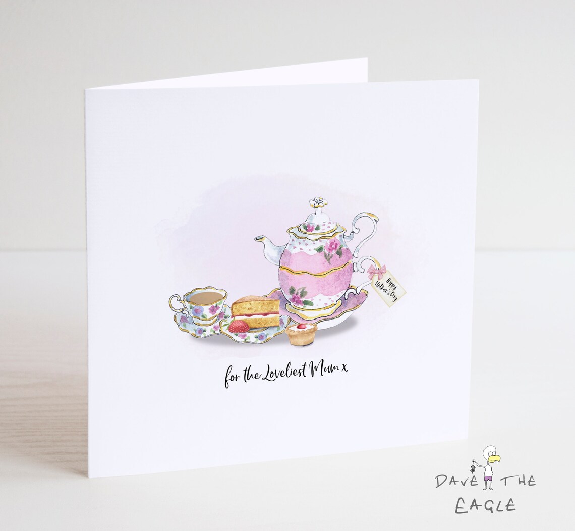 Mother's Day Card Afternoon Tea Loveliest Mum - Etsy UK