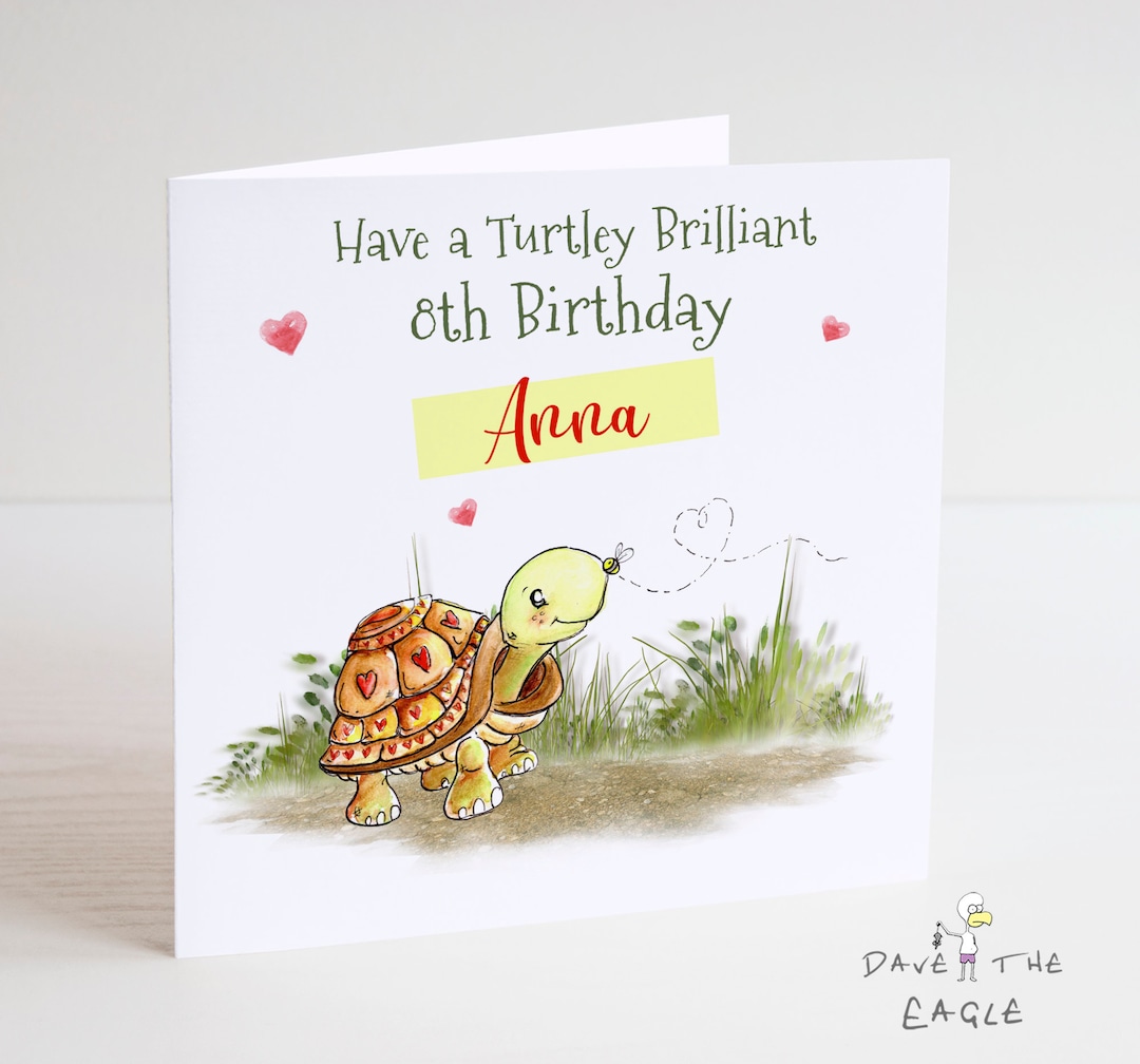 Turtle Birthday Card - Personalised - Daughter Son Grandson ...