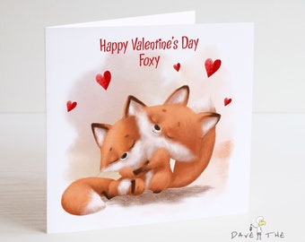 Fox Valentine Card - Etsy