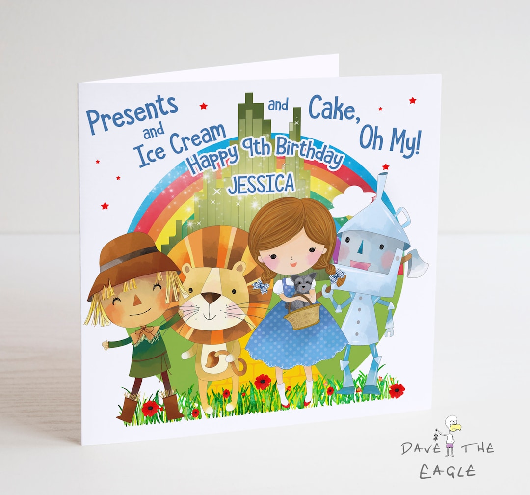 Wizard of Oz Birthday Card - Personalised - Etsy