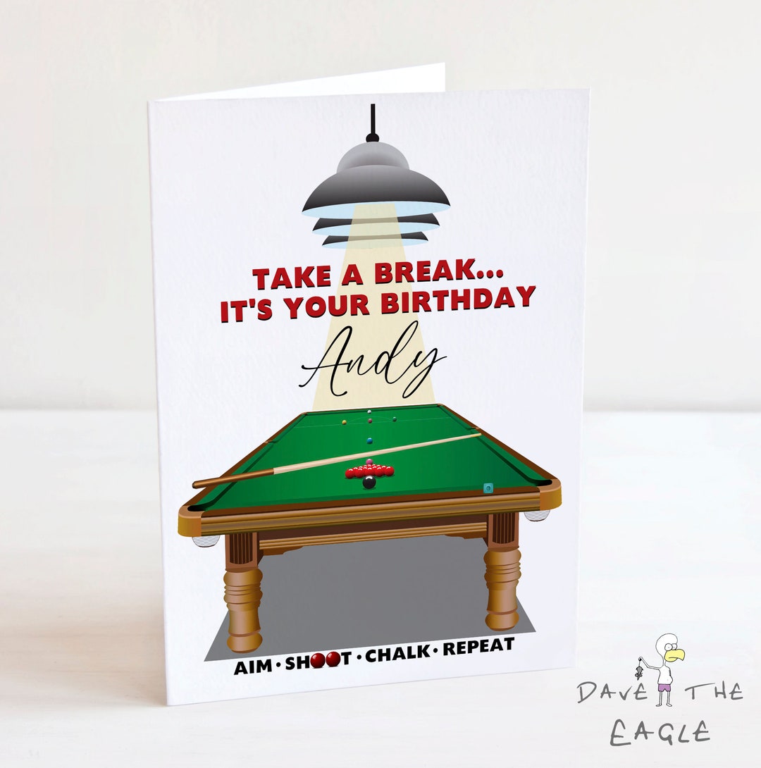 Snooker Birthday Card Personalised A5 - Etsy