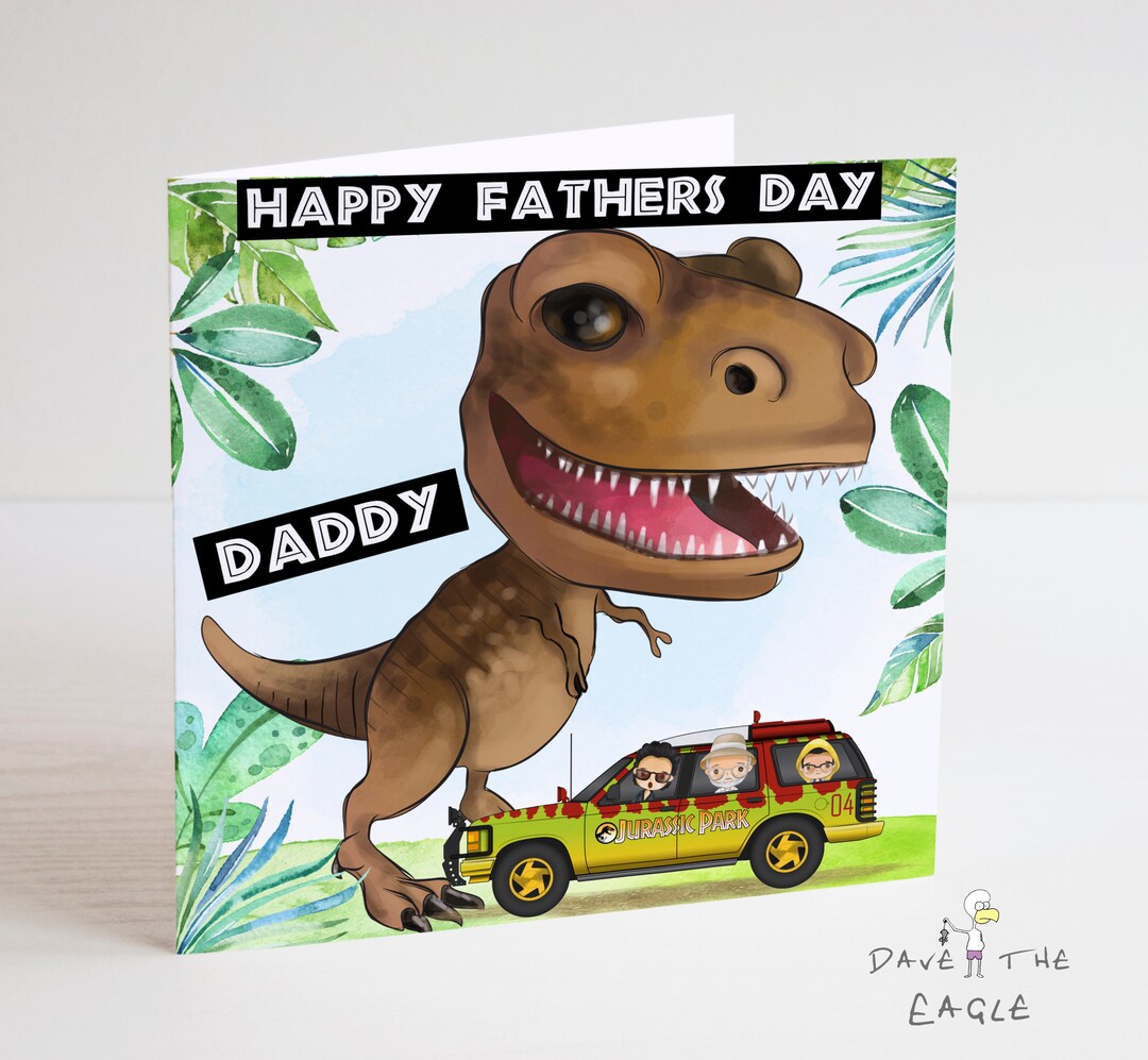 Dinosaur Father's Day Card - Jurassic Park - T Rex - Etsy UK