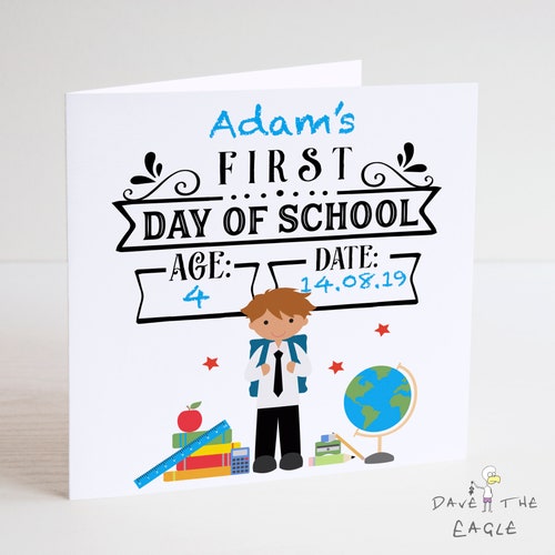 Personalised First Day at School Card | Etsy UK