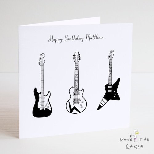 Guitar Birthday Card Music Birthday Card You Rock Card - Etsy