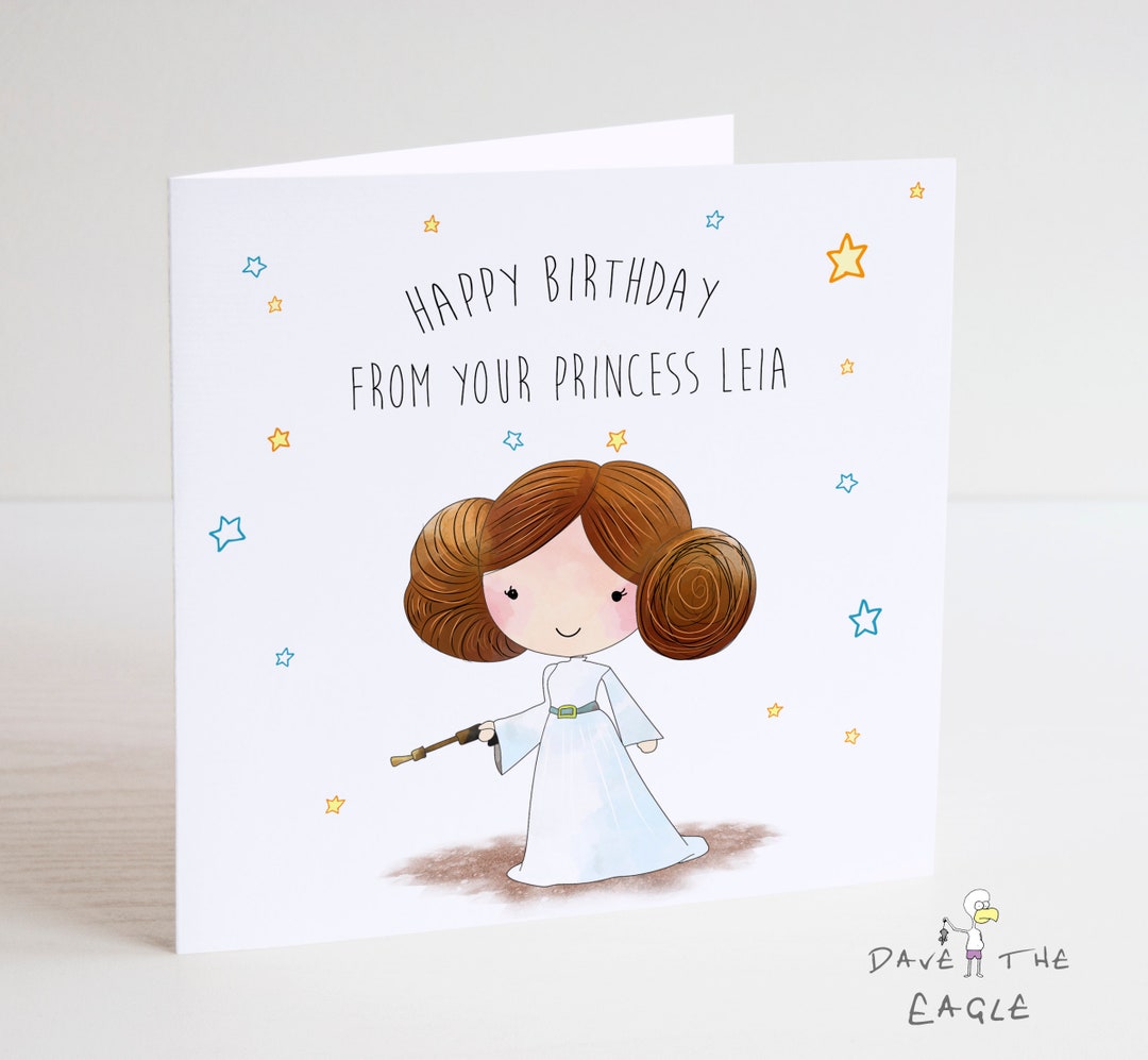 STAR WARS Princess Leia Birthday Card for Daddy - Etsy