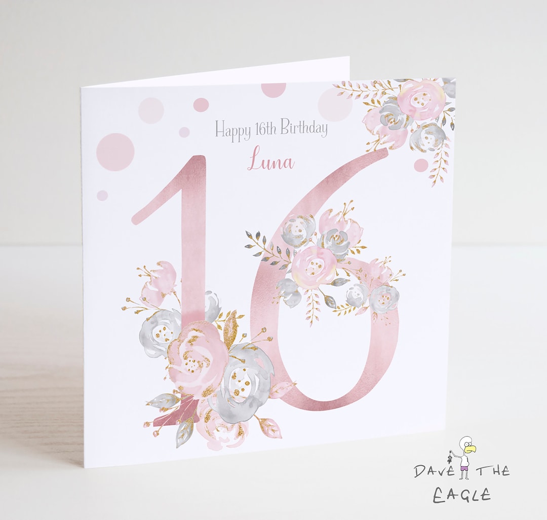 16th Birthday Card - Personalised - Sweet Sixteen - Etsy