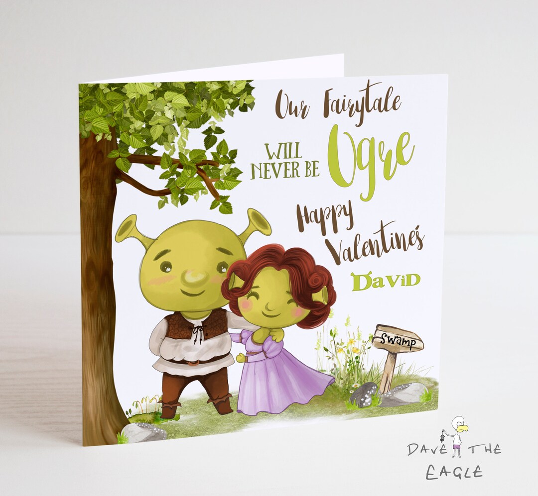 Shrek and Fiona Valentine's Day Card - Fairytale - Etsy