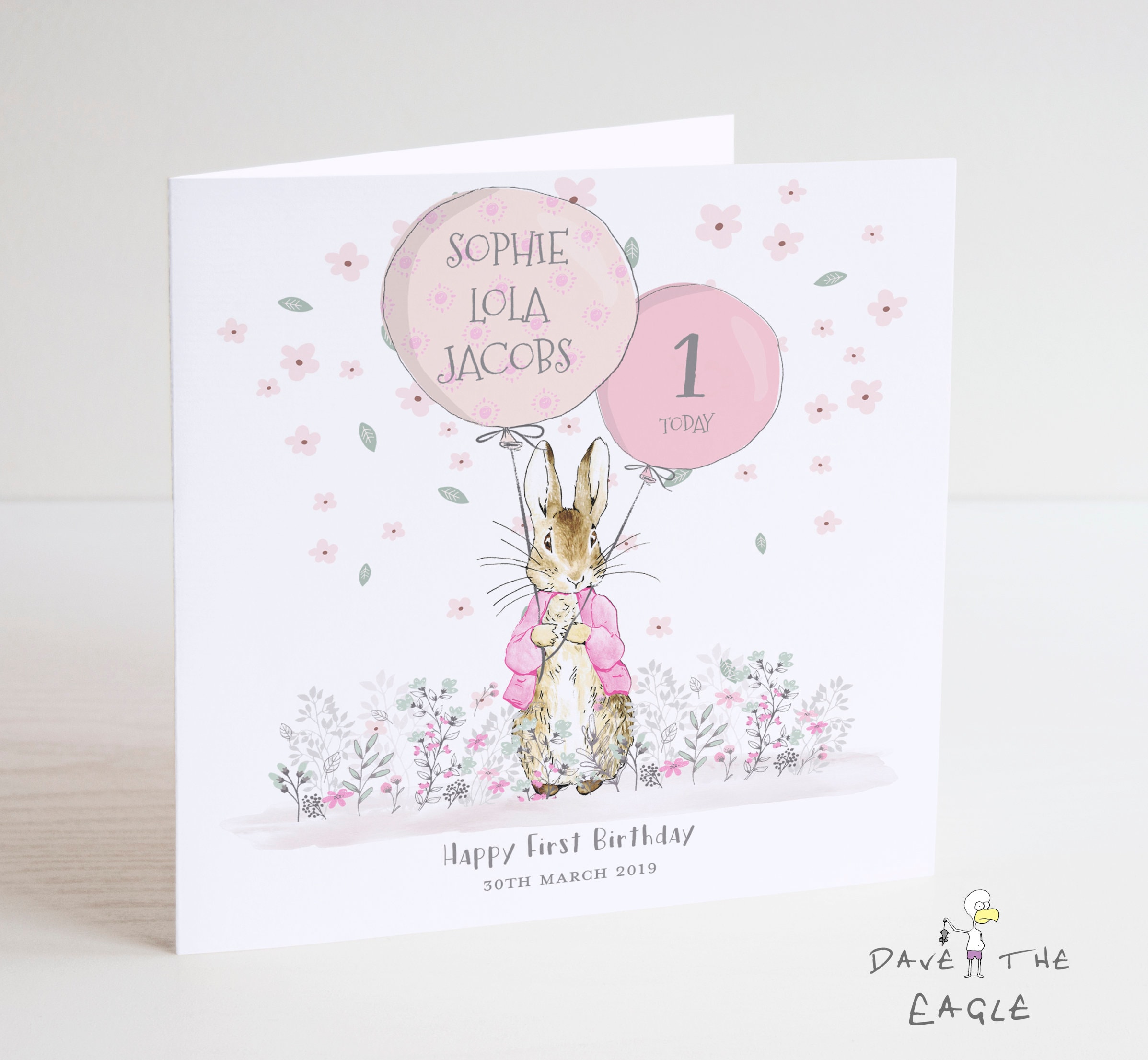 Peter Rabbit Personalised Birthday Card Any Age Flopsy | Etsy