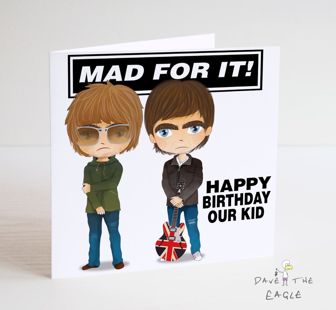 Oasis Birthday Card - Happy Birthday Our Kid - Mad for It! - Etsy
