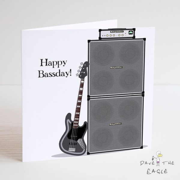 Jazz Bass Birthday Card - Etsy