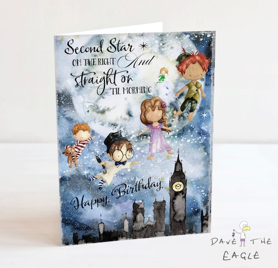 Peter Pan Birthday Card - Etsy